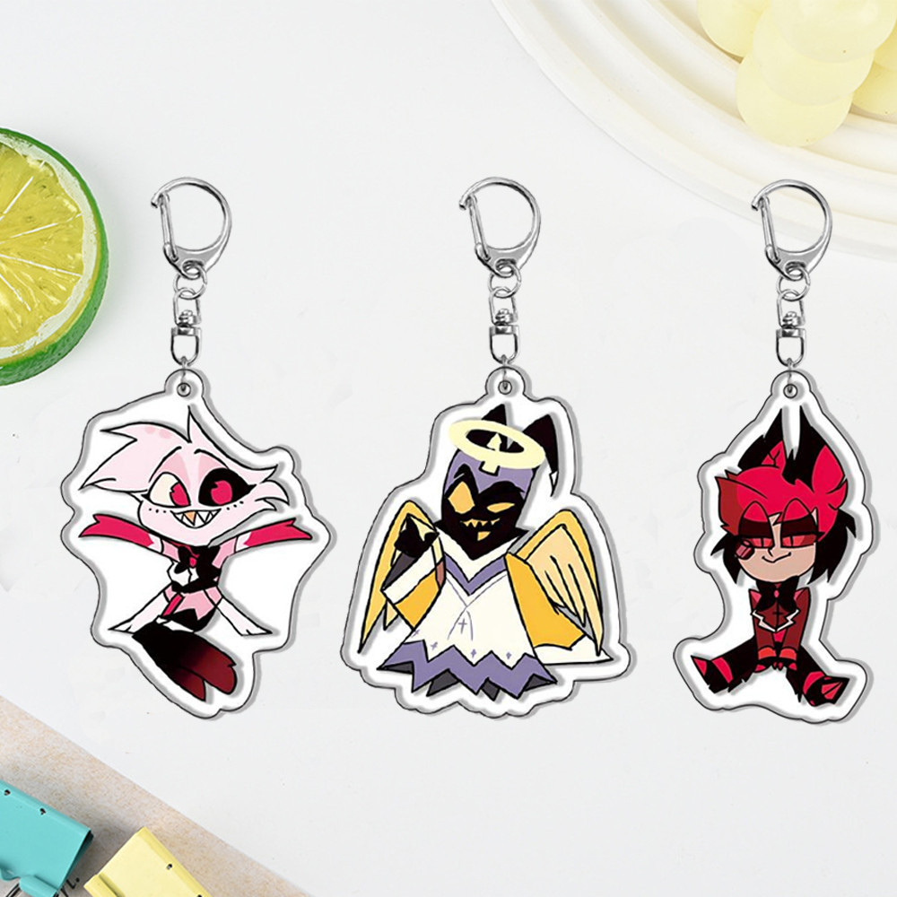 Anime Hazbin Hotel Key Ring Cartoon Morningstar Vaggie Angel Dust ...