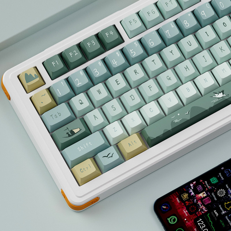 Smoke Rain Boating Keycap Thermal sublimation PBT Mechanical keyboard ...