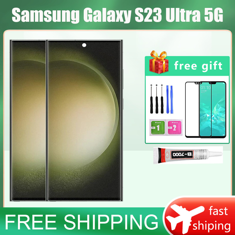 Original AMOLED OLED TFT Samsung Galaxy S23 Ultra 5G LCD Display Curved Touch Screen Digitizer ...