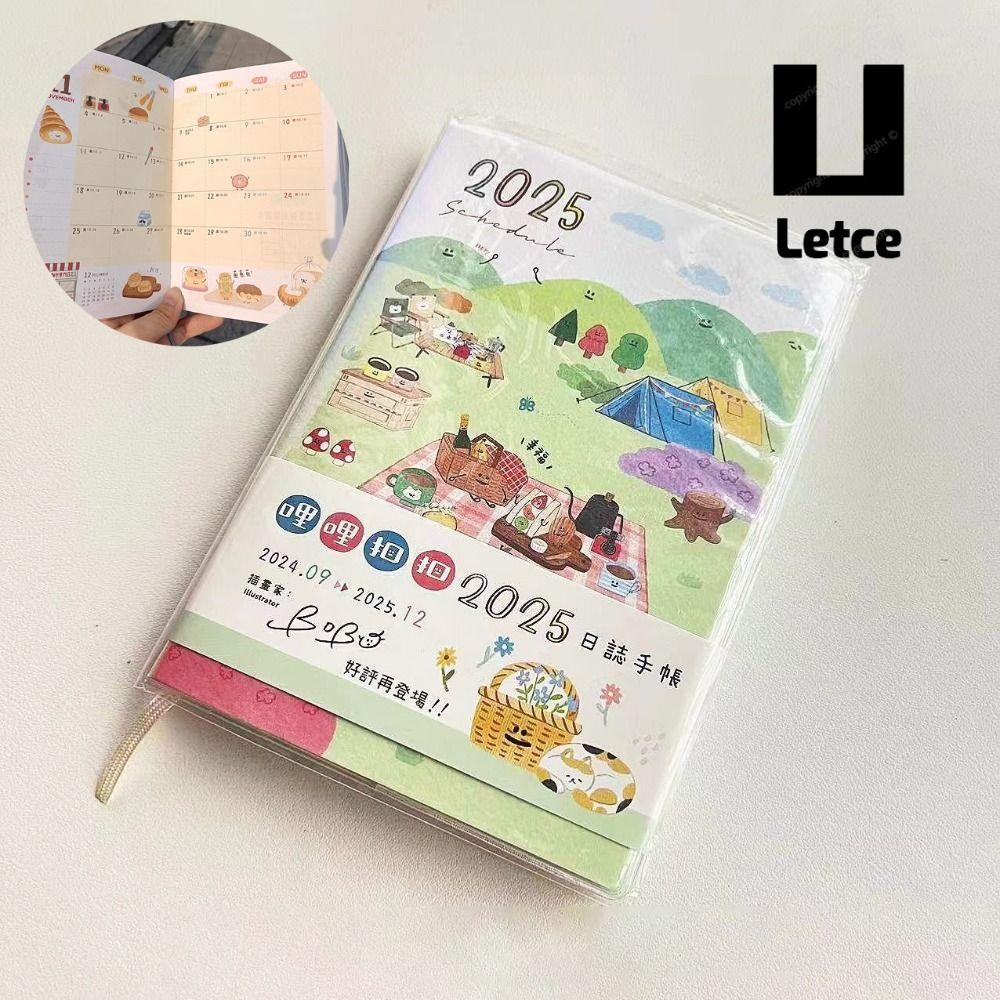LETCE 2025 Planner Notebook, Daily Calendar Cartoon Schedule Book, Cute ...