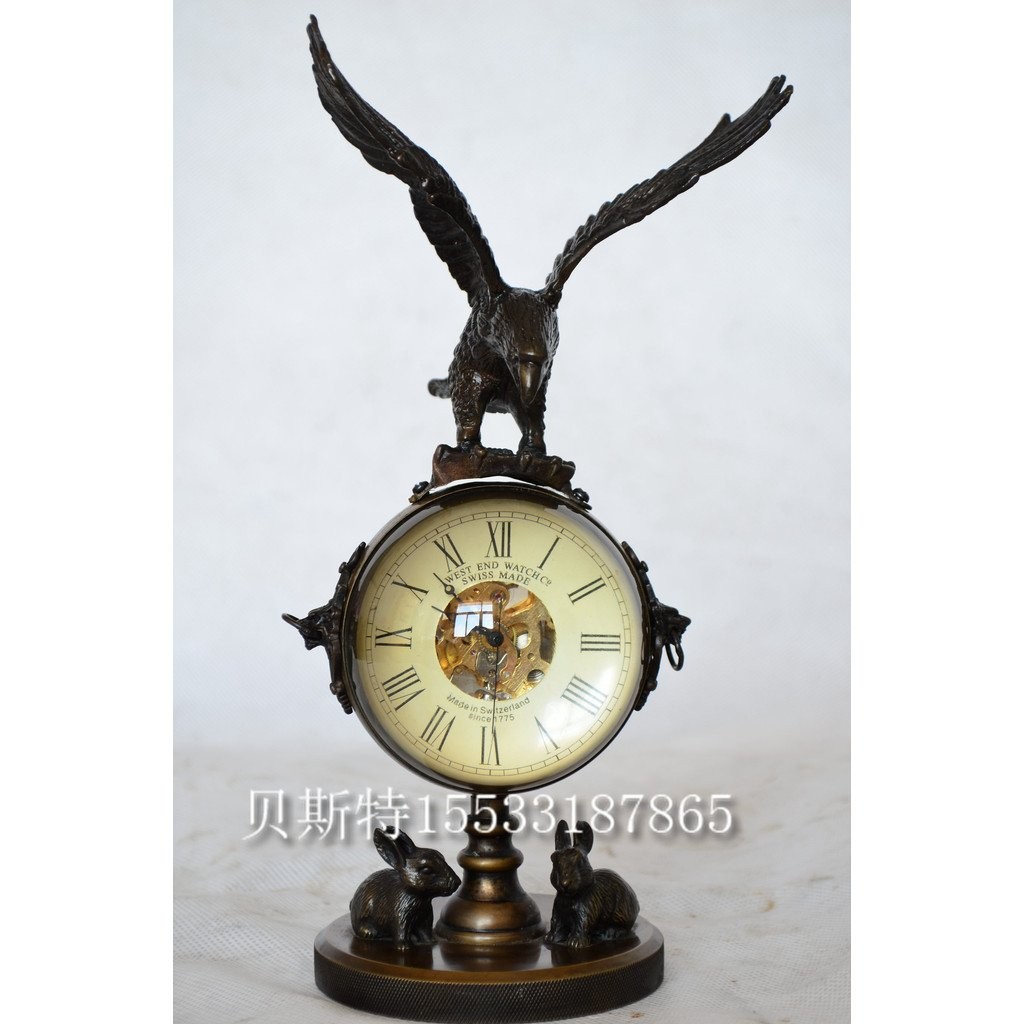 Ball Clock Mechanical Glass Ball Eagle Catching Rabbit Clock Responsive ...