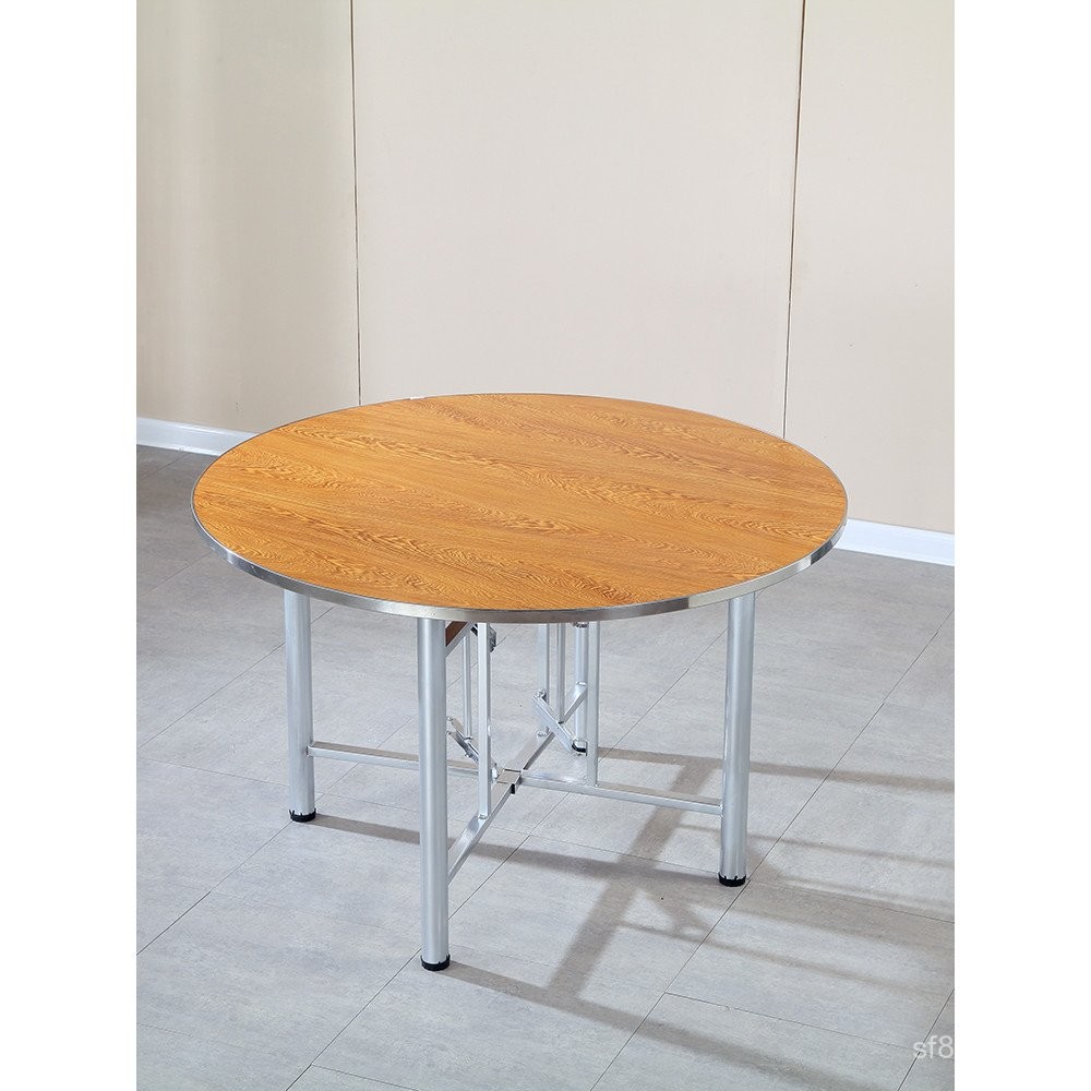 Large Round Table Glass Top Rotating Folding Table Dining Table Home ...