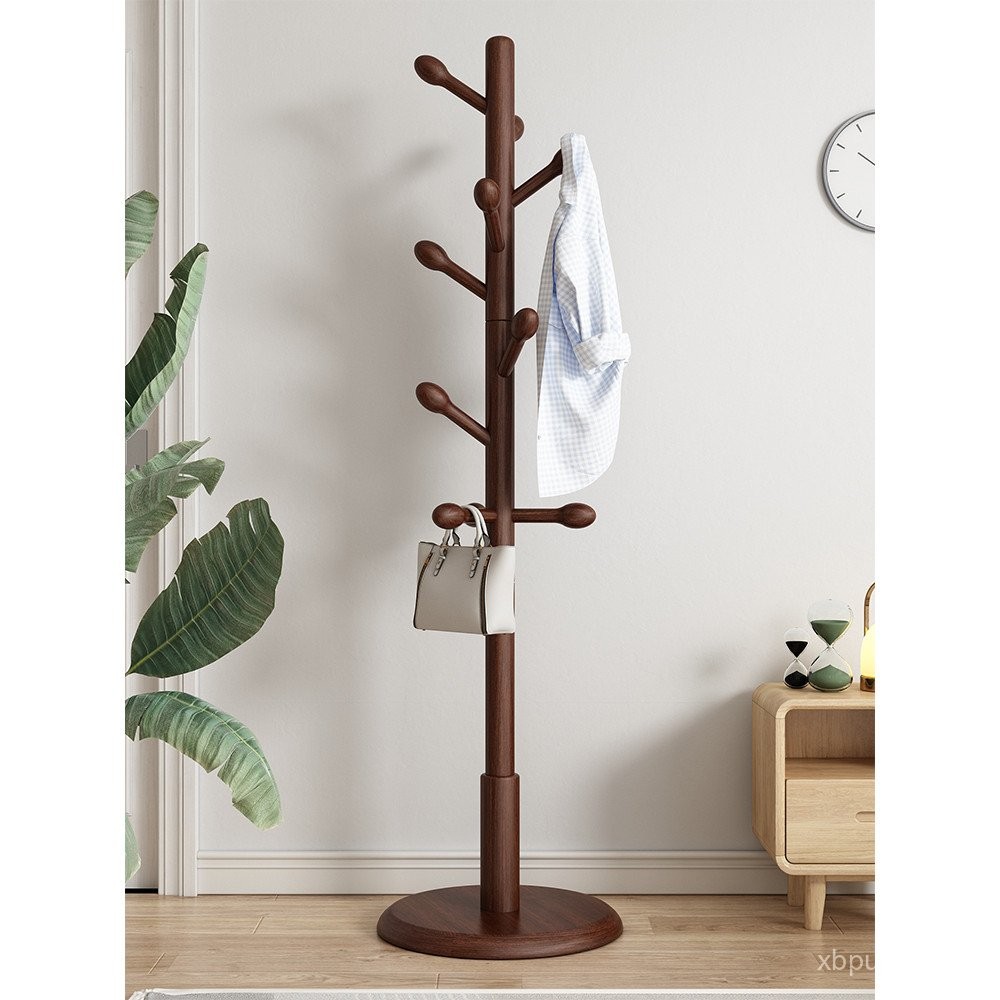Solid Wood Clothes Hanger Floor-standing Home Bedroom Coat Rack Simple ...
