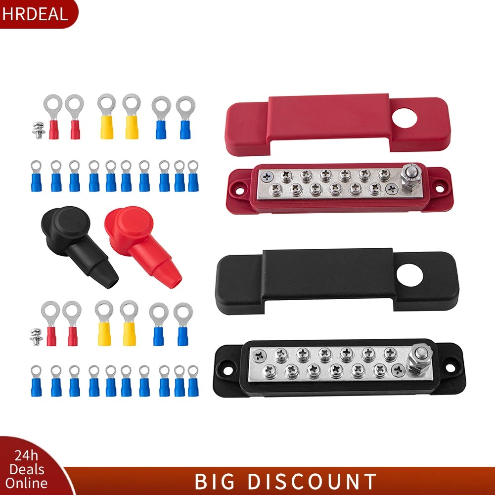 DEAL| 12 Point Busbar Bus Bar Power Distribution Block 180A 12V DC Black / Red | Shopee Philippines