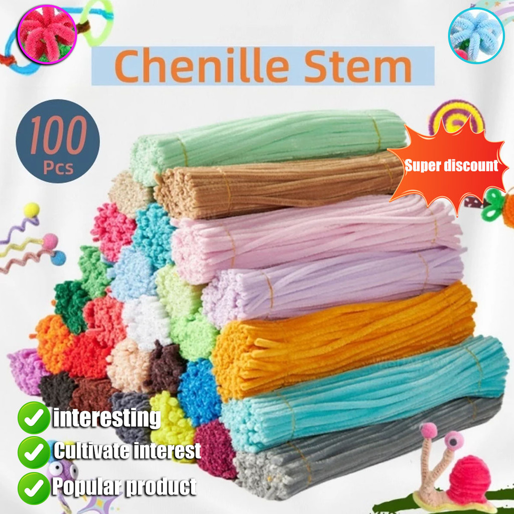 Diy yourself 100Pcs Fuzzy Wire Bouquet Material Twisted Stick Craft ...