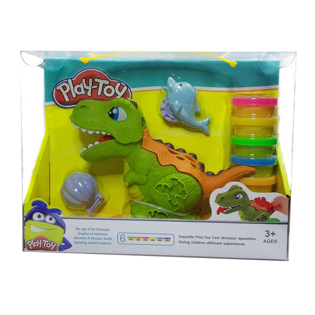 Magic Dough Dinosaur Rex the Chomper with Color Clay Dough Moldings ...