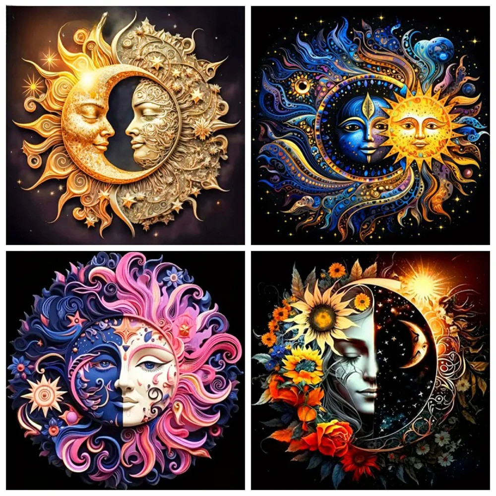 Abstract Sun Diamond Painting, Mosaic Cross Stitch Handmade Kit Diamond ...