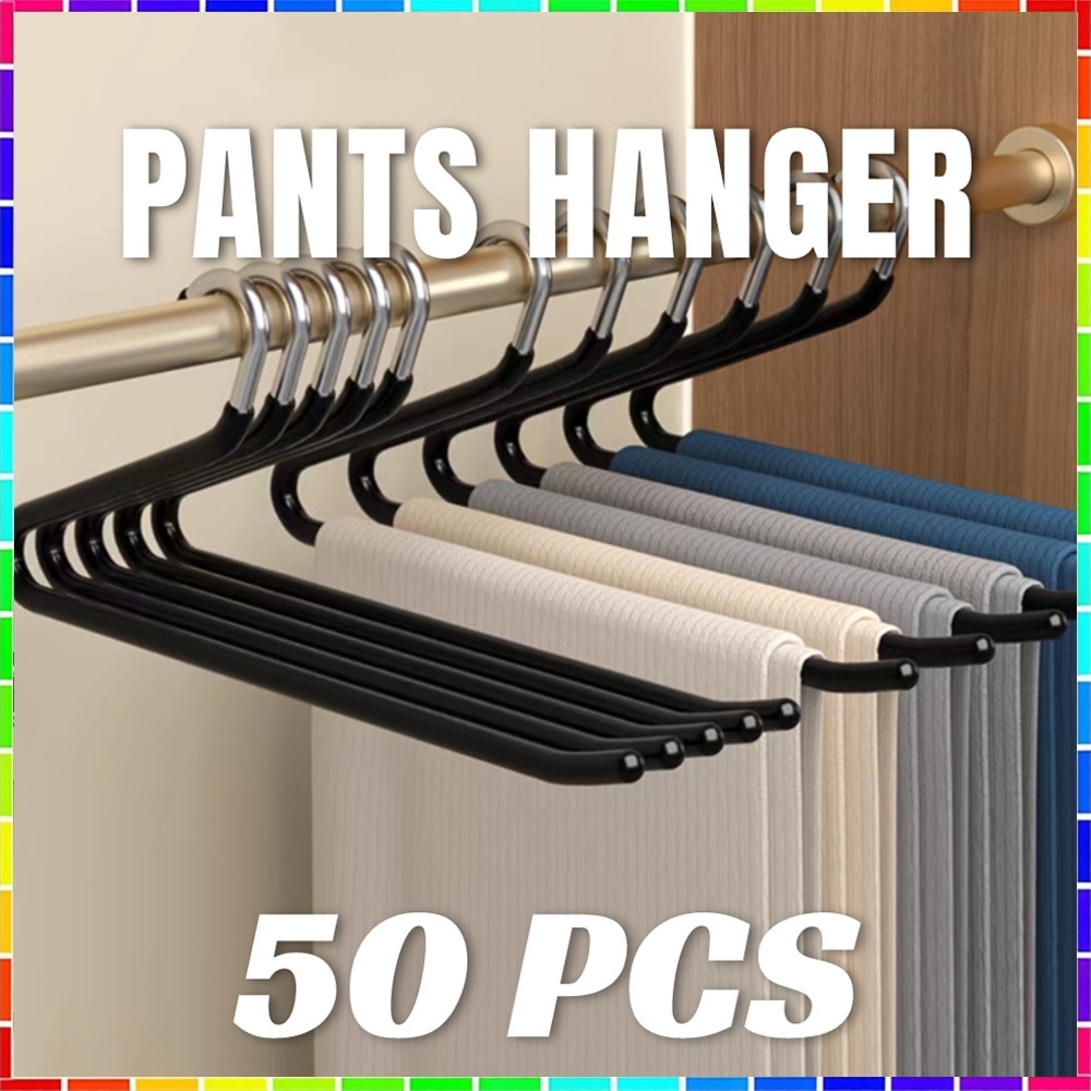 10/20/50PCS Set Z Shape Trousers Hanger Dipping Plastic Open End Non ...