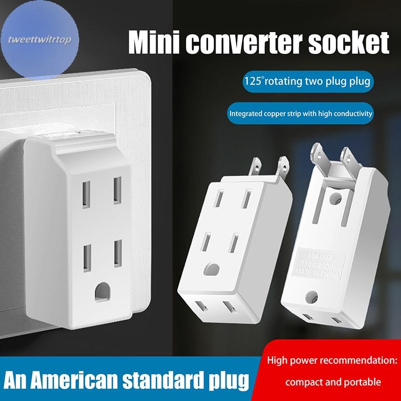 TRTOP 3 In 1 Wall Outlet Extension US Electrical Socket 125 Degree Plug ...