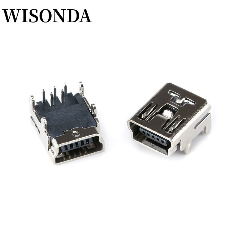 10Pcs Mini USB Type B 5-Pin Female Socket Right Angle DIP Jack ...