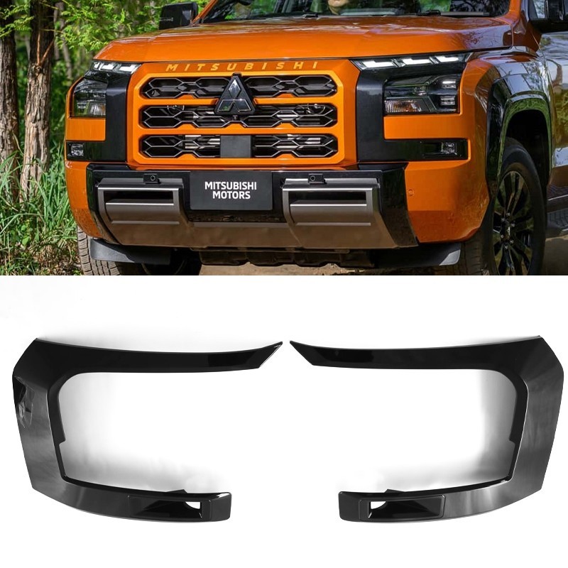 For Mitsubishi TRITON 2024 glossy black car headlamp cover trim,NEW ...