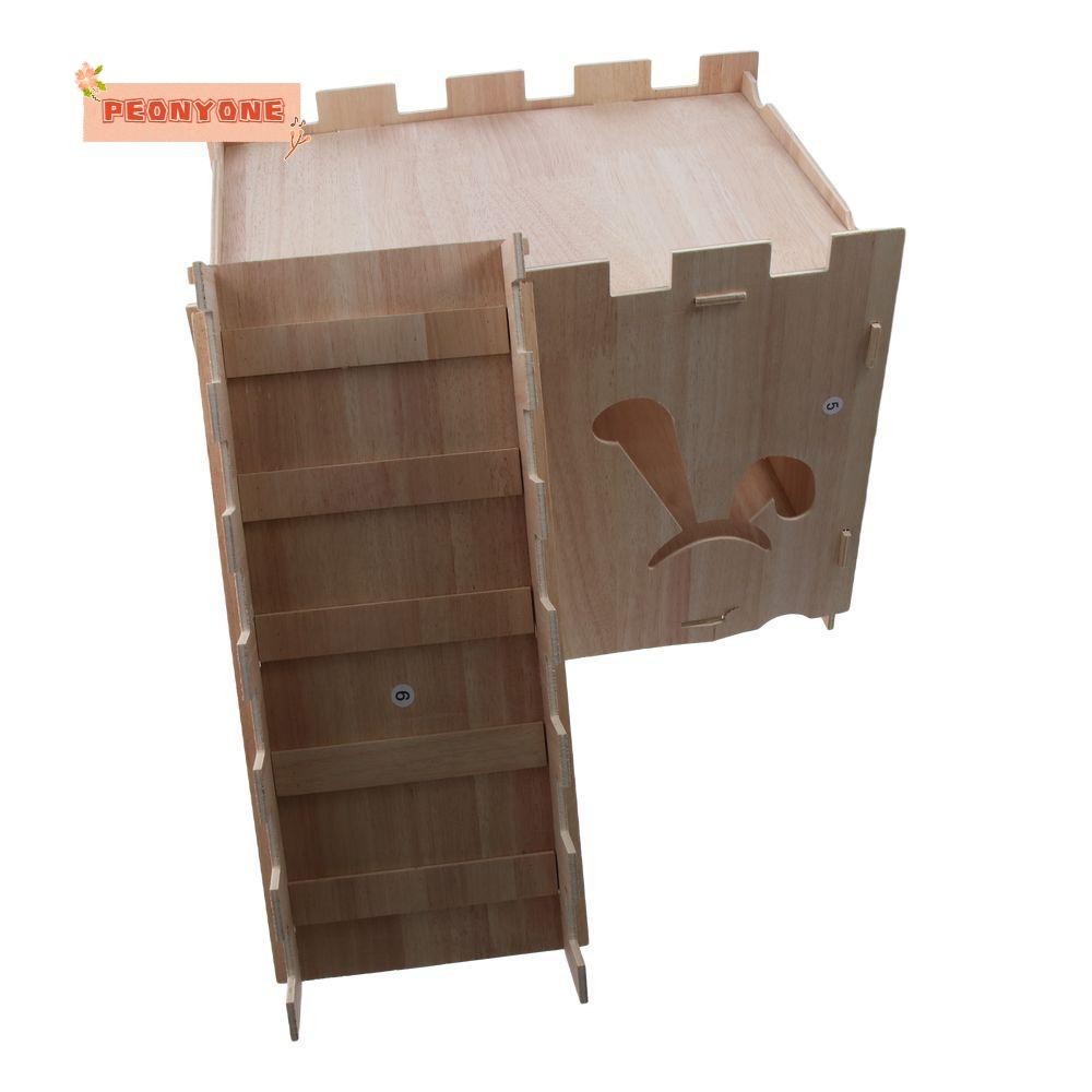 PEONYR Rabbit Castle, Detachable Playhouse Feeders Bunny House, Ramps ...
