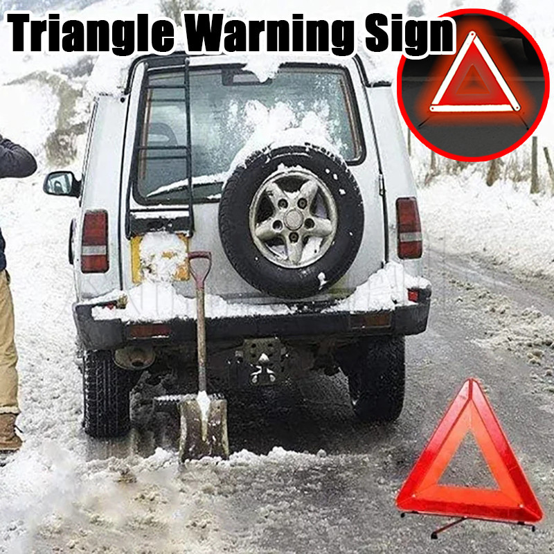 Triangle Warning Sign - Red Reflective Standing - For Car Emergency ...