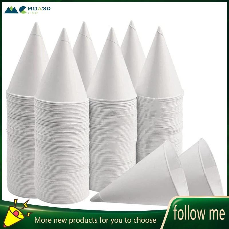 【chuangtfx02】White Paper Cone Cups, Snow Cone Cups,Coated Leakproof ...