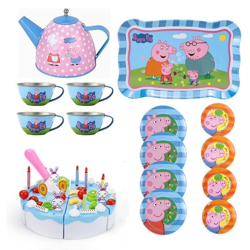 Children Play House Tea Set peppa pig Mini Kettle Simulation Tea Set ...