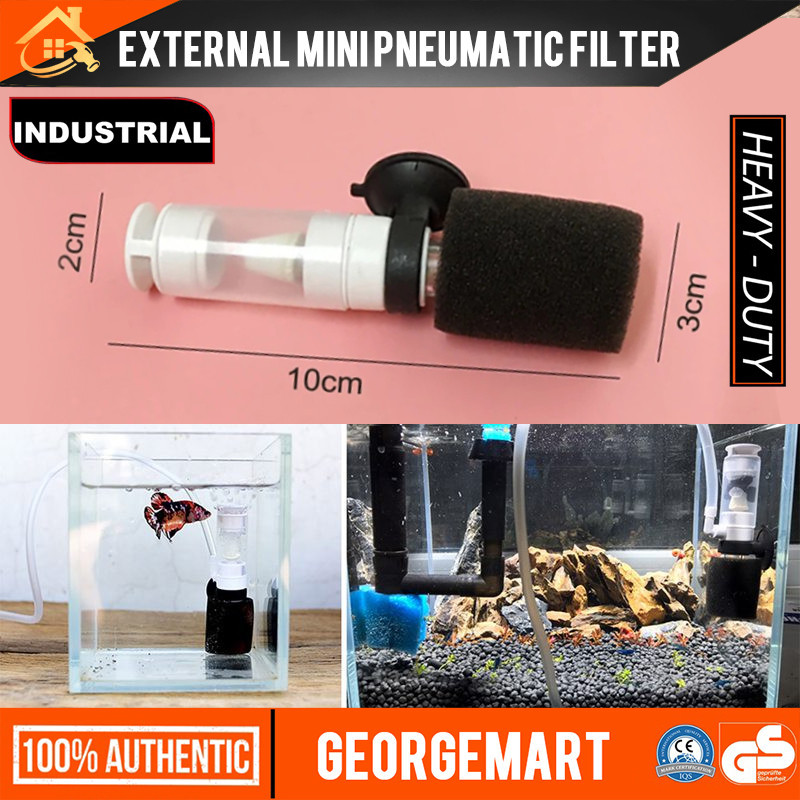 Aquarium External Mini Filter Small Pneumatic Mute Submersible Oxygen ...