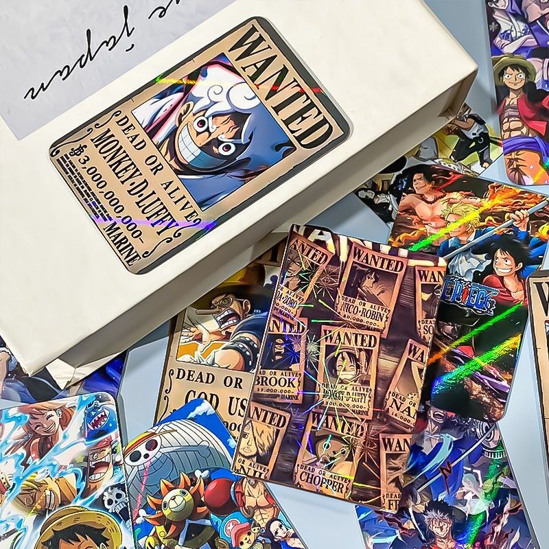 30 Pieces One Piece Boxed Double-Sided Laser Flash Cards One Piece ...