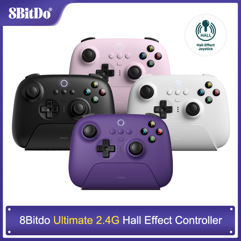 8BitDo - New Ultimate 2.4G Wireless, Hall Effect Joystick Controller with Charging Dock for PC ...