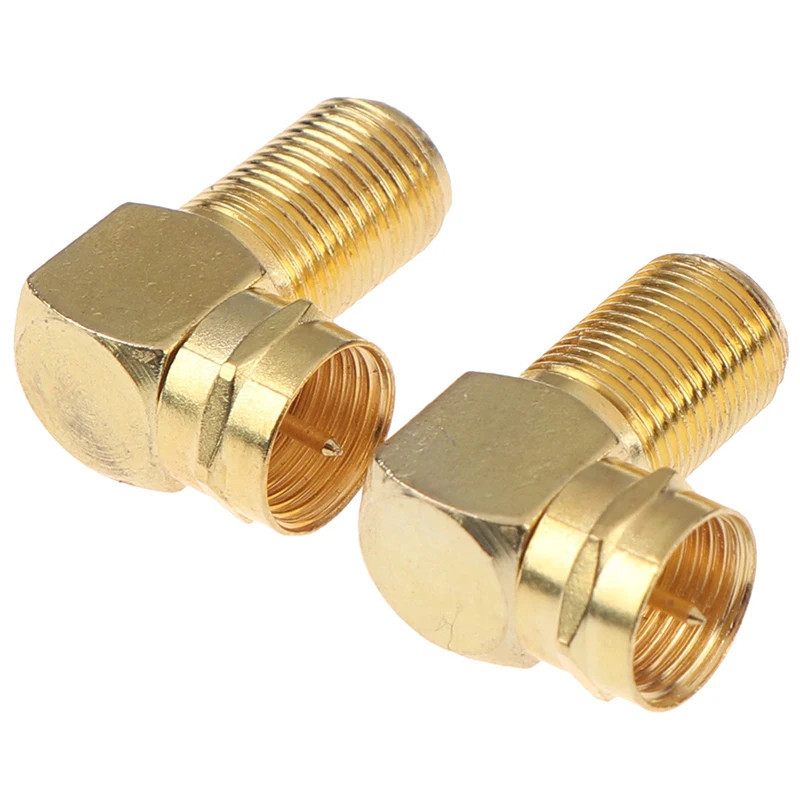 F-Type Male Plug To F Female Jack Connector Right Angle Adapter 90 ...