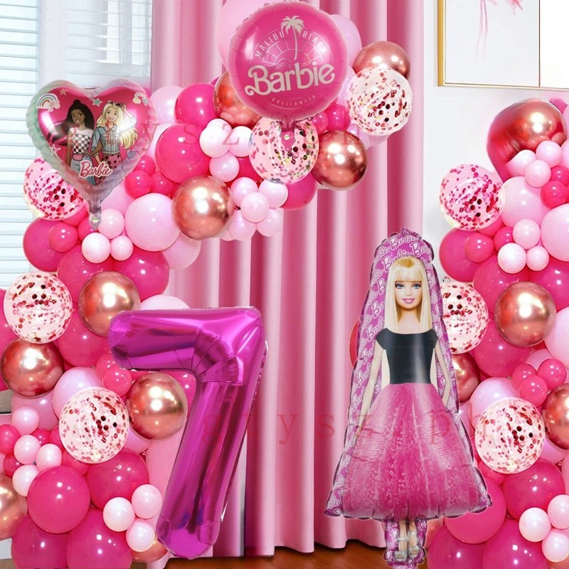 Princess Barbie Balloon Garland Arch Kit For Baby shower Girl's ...