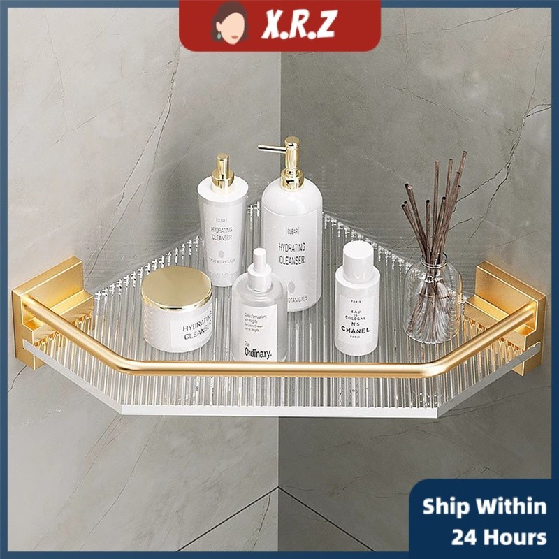 Bathroom Shelves No-Punch Triangle Storage Rack Large Capacity Toilet ...