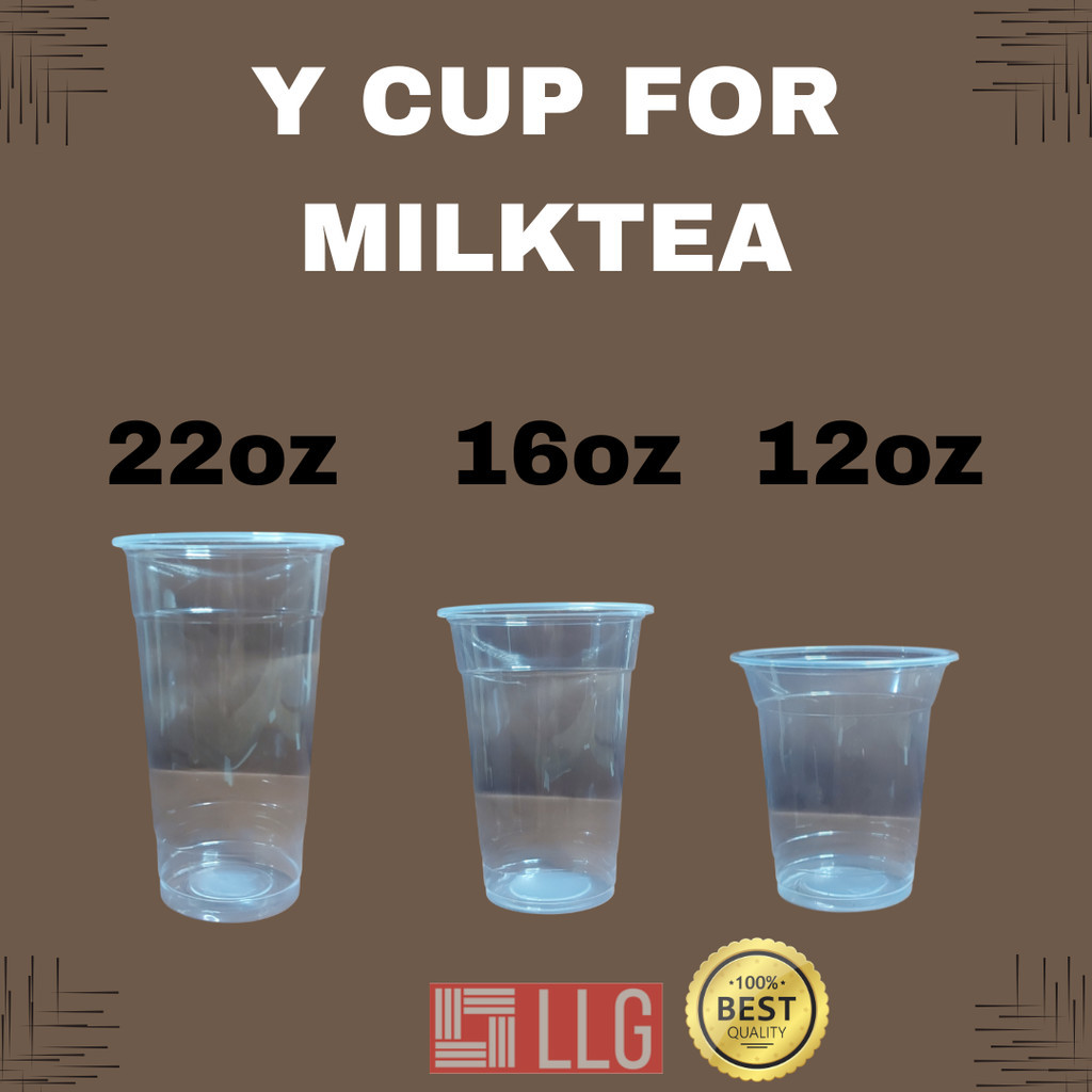 Milktea Cups Y Cups (100 pcs) 12 oz, 16 oz, 22 oz | Shopee Philippines