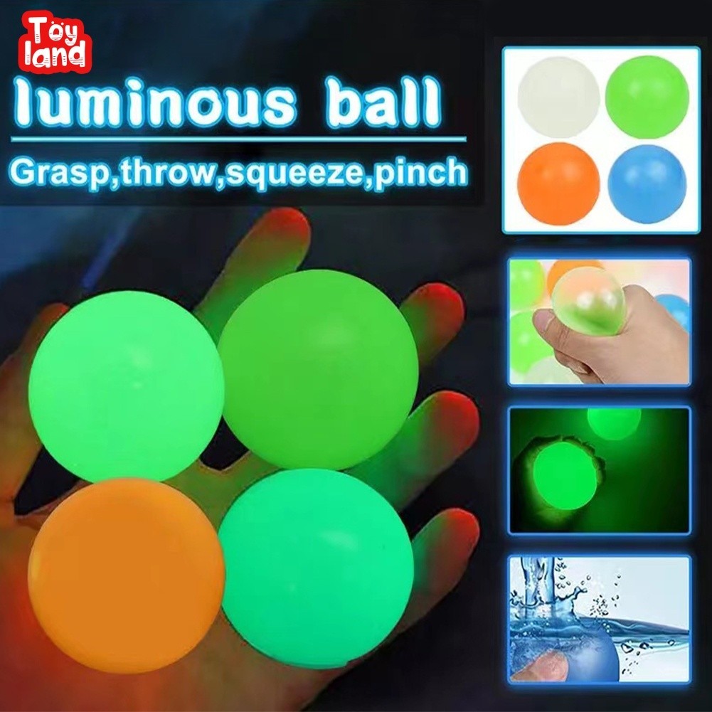 4.5cm Luminous Stick Wall Ball Glow in the Dark Stress Relief Toys ...