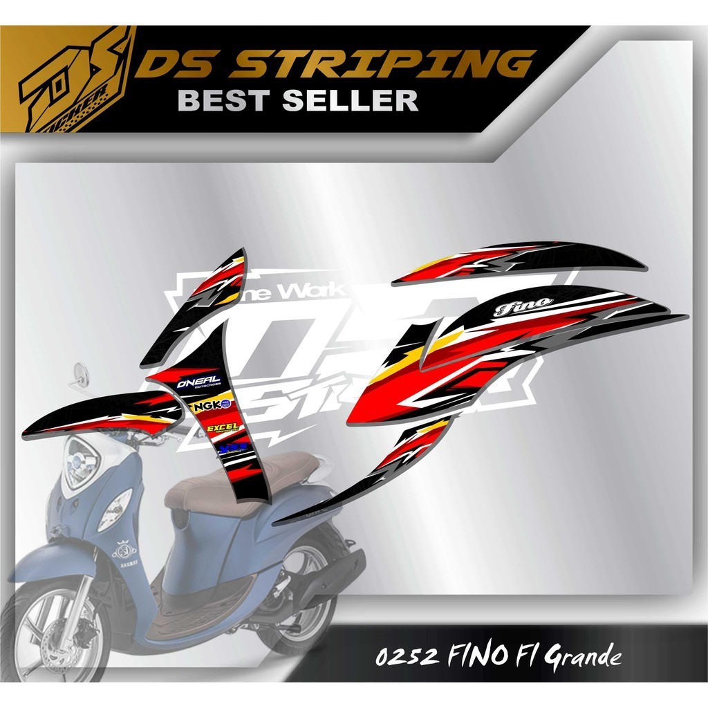 0252 Semi Full Striping Stickers, Simple Injection Mio Fino FI Trim ...