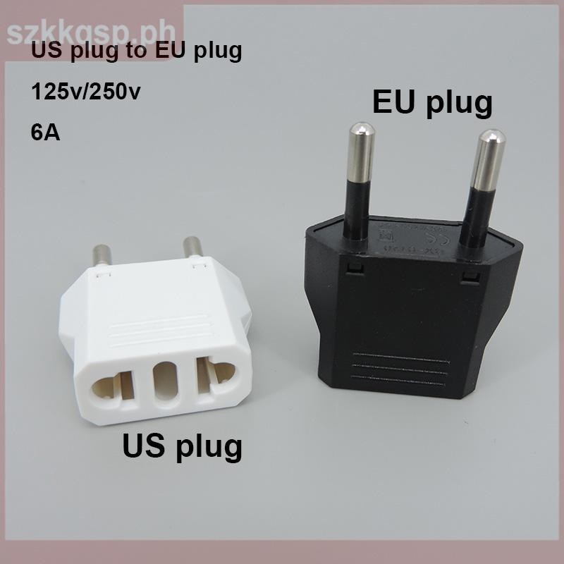 2 Pin Universal US To EU Plug USA To Euro Europe Travel Wall AC Power ...