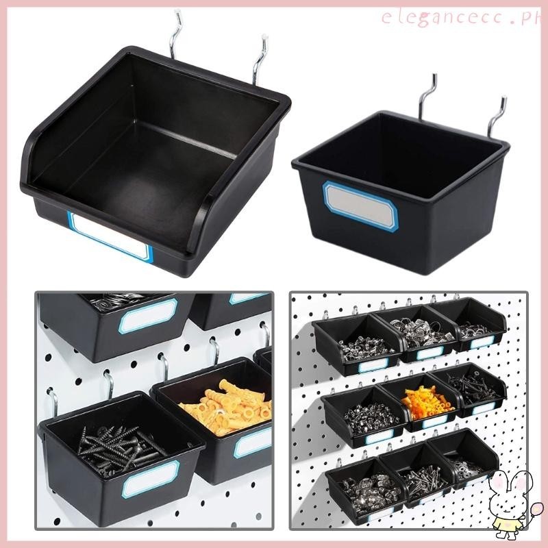 EE 1Set Space Saving Pegboard Box with Hook Peg Board Basket for Garage ...