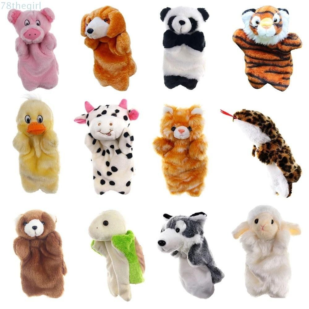 THEGIRL Animal Hand Puppet Baby Telling Story Stuffed Animals Cat Dolls ...