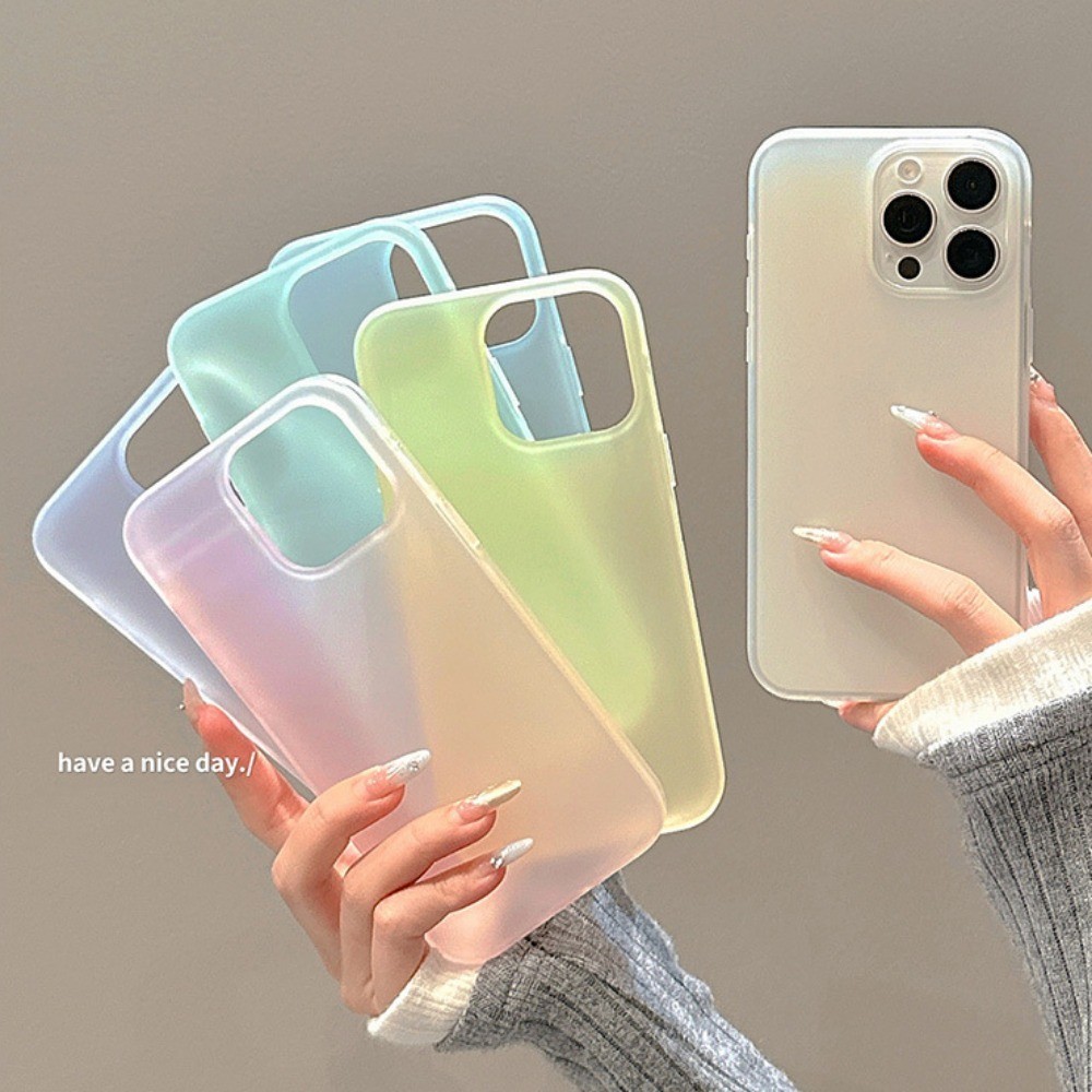 Ultra Thin Colorful Transparent Matte Phone Case for Iphone 11 15 14 ...