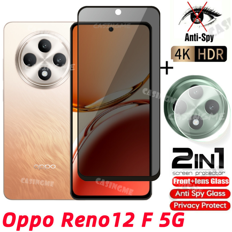 Oppo Reno12 F 5G 2024 Private Tempered Glass Anti-Spy Full Cover Screen ...
