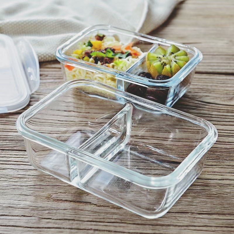 700ML Glass Food Fresh-keeping Box Sealed Leak Proof Microwave Oven ...