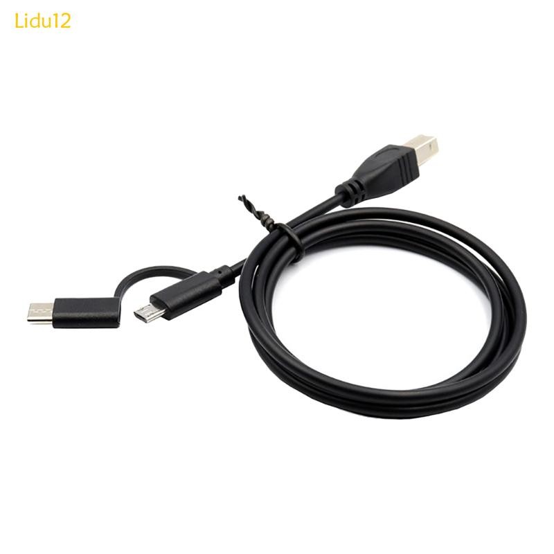 Lidu12 1M 1 5M 2M Micro USB+Type C Male to USB Type-B Male Date Line ...