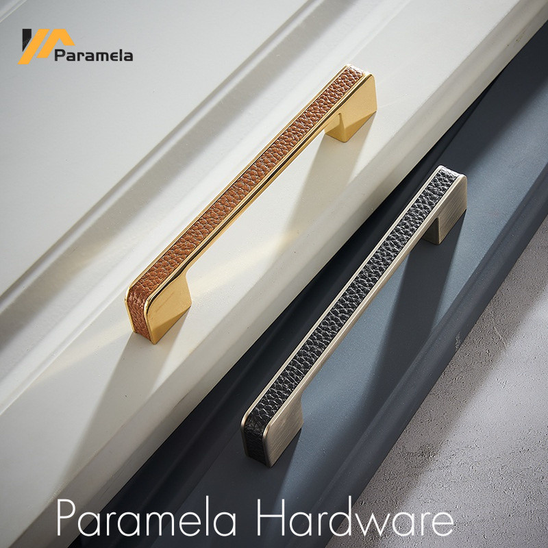 Scandinavian Cabinet Door Handle Leather Wardrobe Door Handle Modern ...