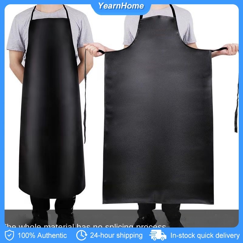 PVC Apron Kitchen Waterproof Oil-proof Soft Leather Aprons Anti Fouling ...