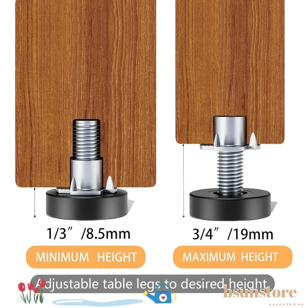 BSUNS 10pcs Furniture Feet, 1/4" Thread T-Nuts Leveling Feet ...