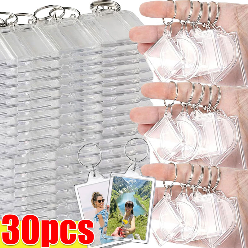 5/10/20/30Pcs Acrylic Photo Frame Keychains / Transparent Insert ...
