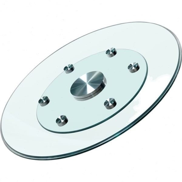 Round Table Turntable Tempered Glass Hotel Round Solid Wood Rotating ...