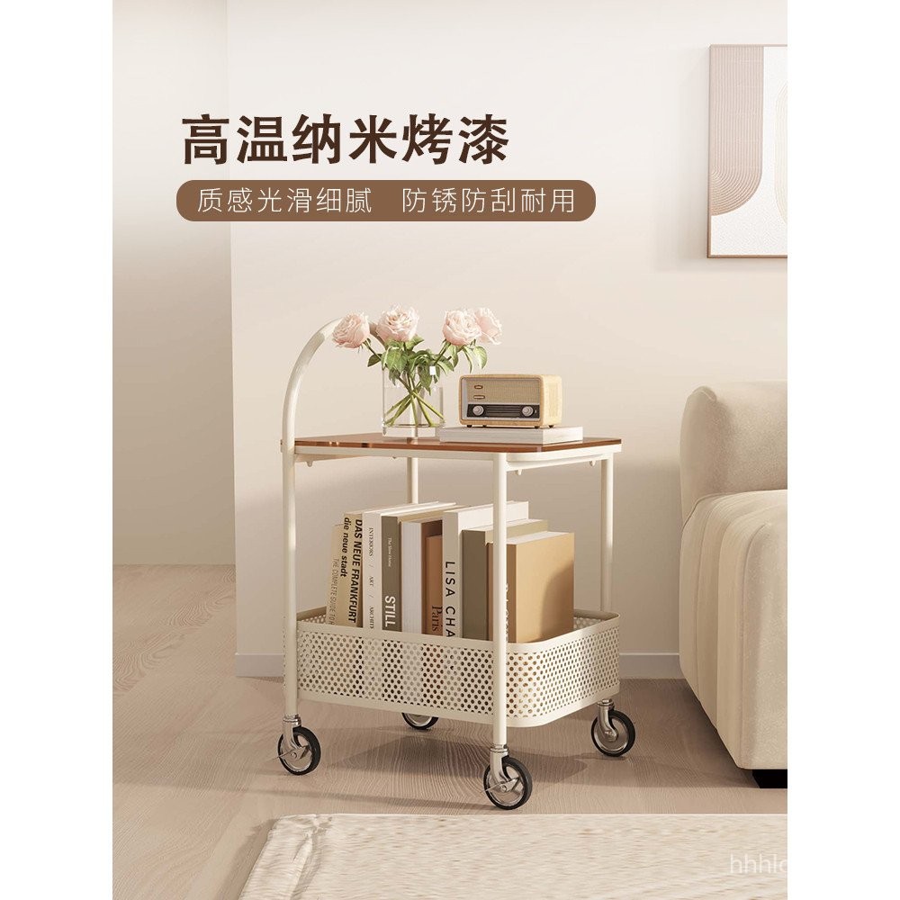 Modern Minimalist Living Room Sofa Small Table Glass Removable Trolley ...