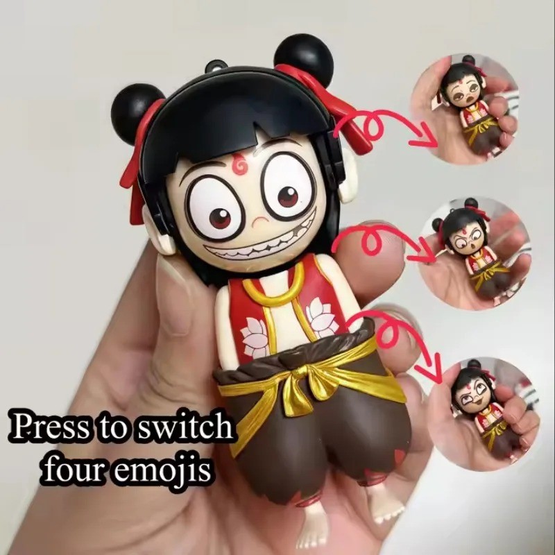 Ne Zha 2 Nezha Anime Press To Change Face Doll Toy Figures Cute Kids ...