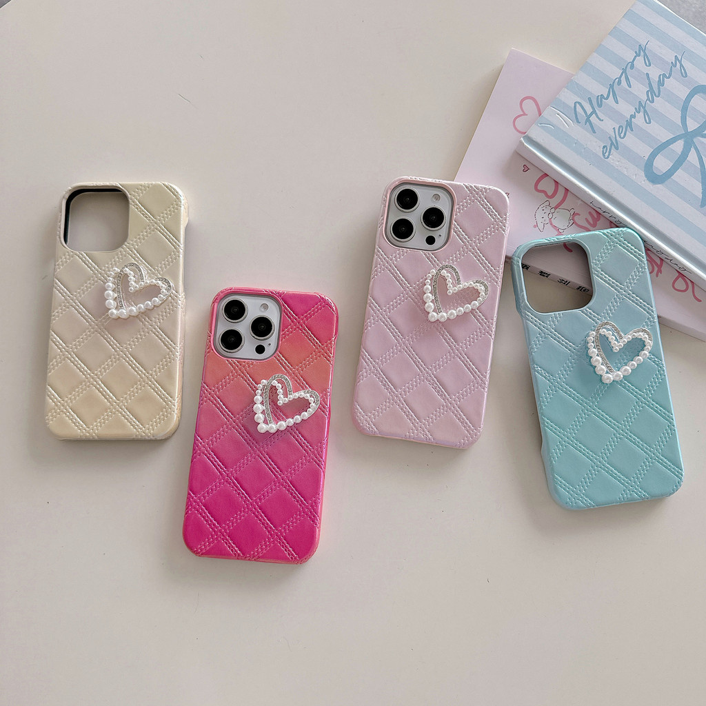 Love Pearl Gradient High Quality Luxury leather Chic phone case For ...