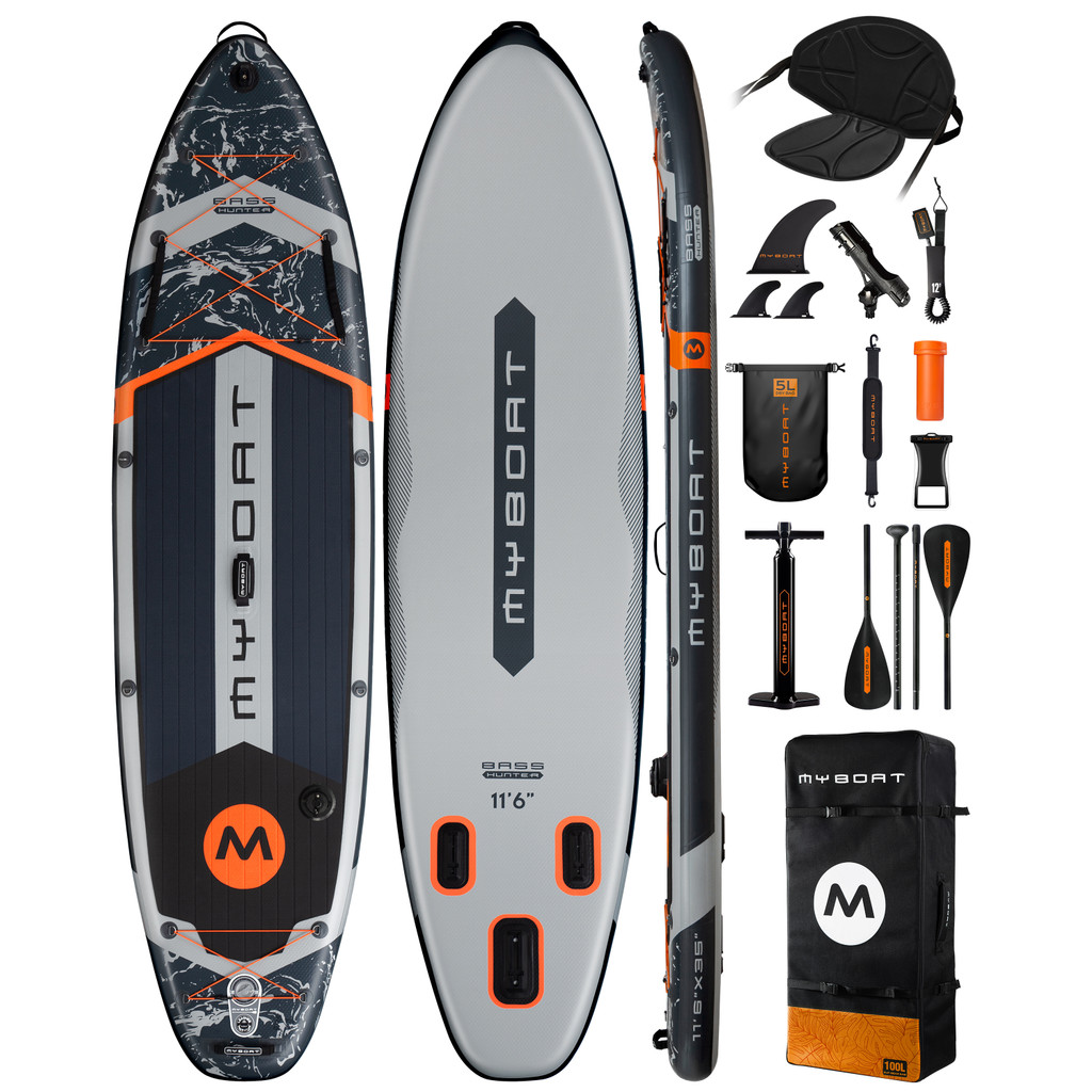 Myboat Waterproof Extra Wide Inflatable Paddle Board 11'6''x35''x6''Adult Standing Style Aquatic ...