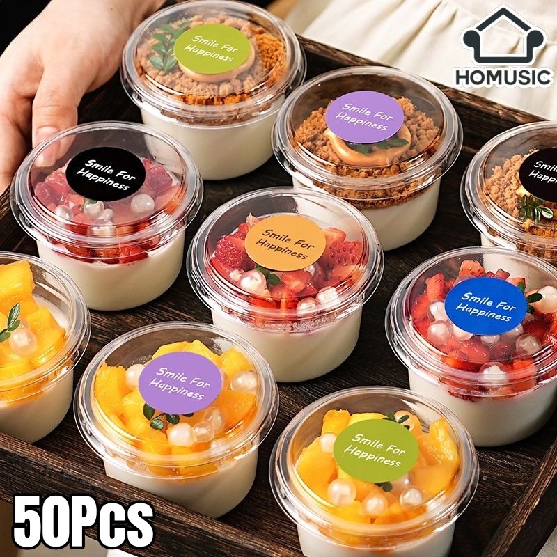 Ice Cream Cake Cup Disposable Transparent Mousse Dessert Box Jelly Cup ...
