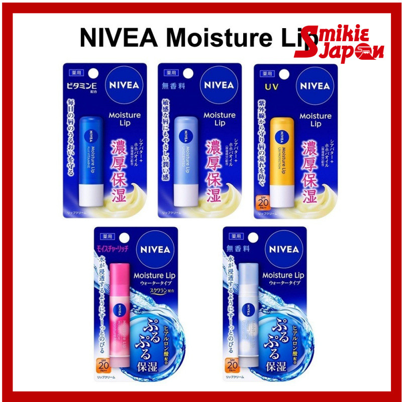 NIVEA Moisture Lip Care Lip Blam 3.9g UV Fragrance Free Water Type - Direct From Japan | Shopee ...
