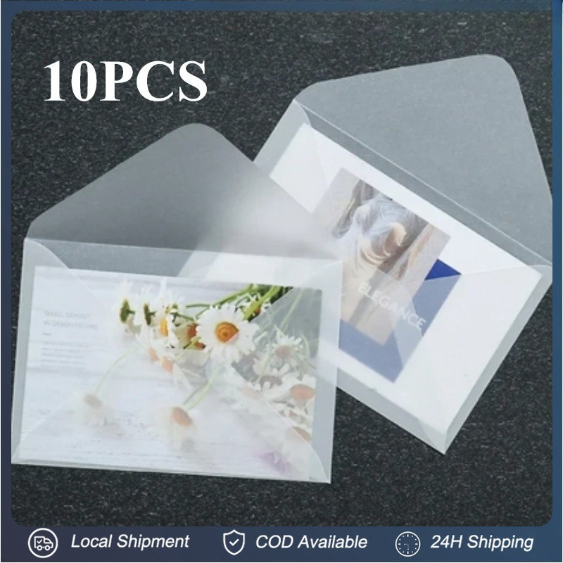 10 pcs ENVELOPE invitation TRANSPARENT TRANSLUCENT 5R 4R 3R | Shopee ...