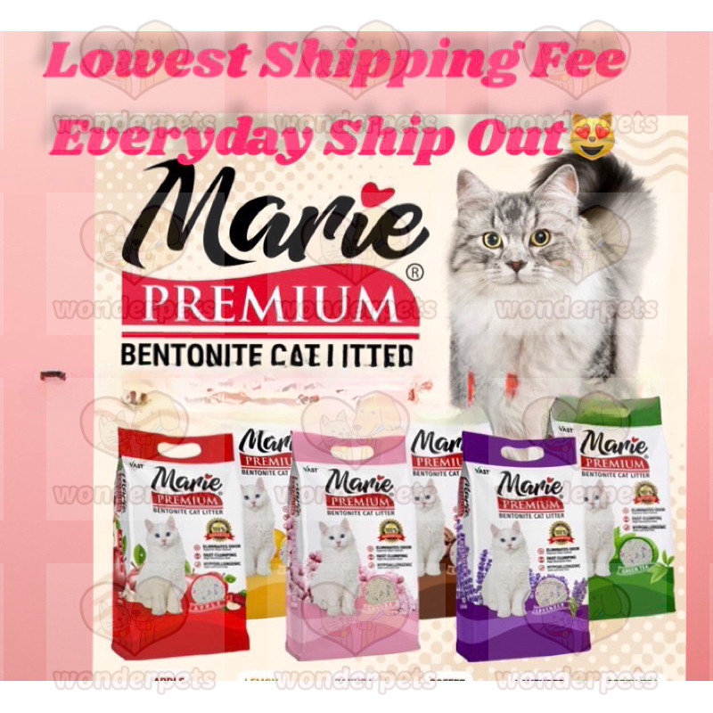 MARIE PREMIUM BENTONITE CAT LITTER 5L 10L Max 6bags | Shopee Philippines