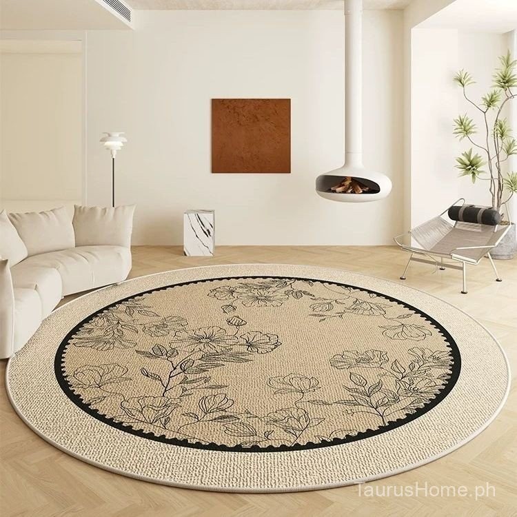 French Round Carpet Living Room Vintage Mid-Century Style Sofa Coffee ...
