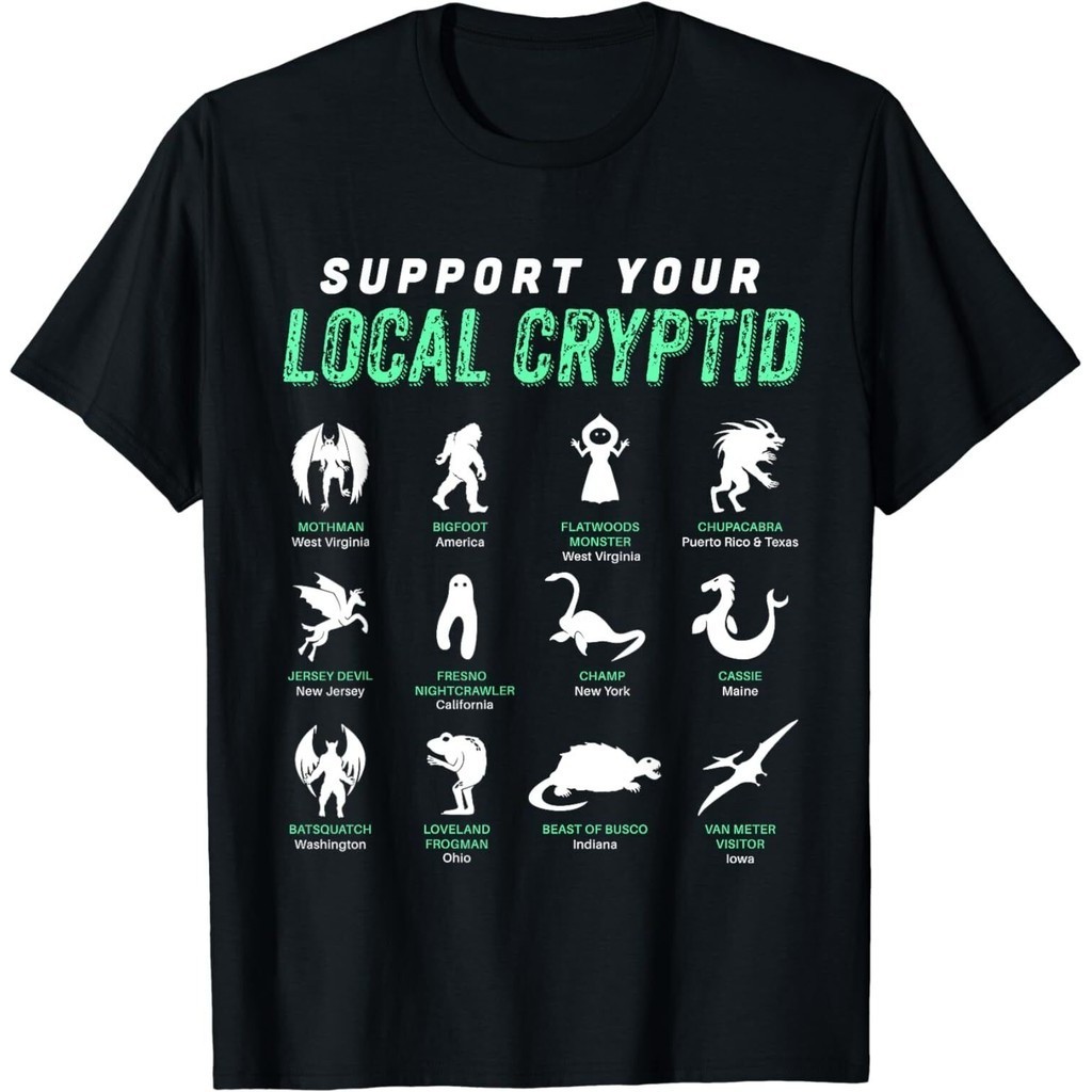 Funny Support Your Local Cryptid Mothman Chupacabra Bgfoot Tee | Shopee Philippines